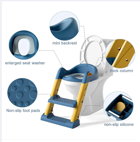 Toddler Toilet Seat And Step Kids Folding Potty Training Toilet Seat