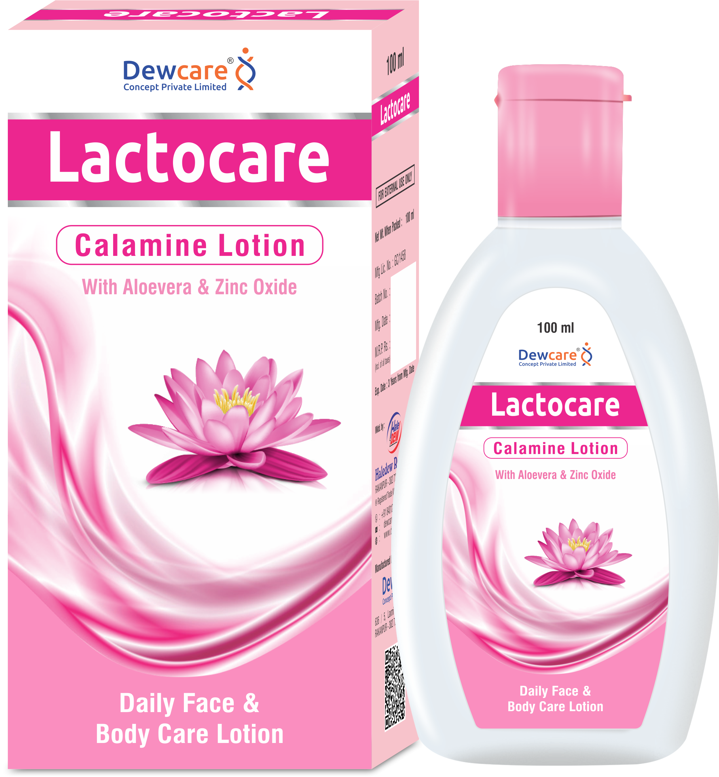 Calamine Lotion | Lactocare | 100ml | with Aloevera & Zinc Oxide ...