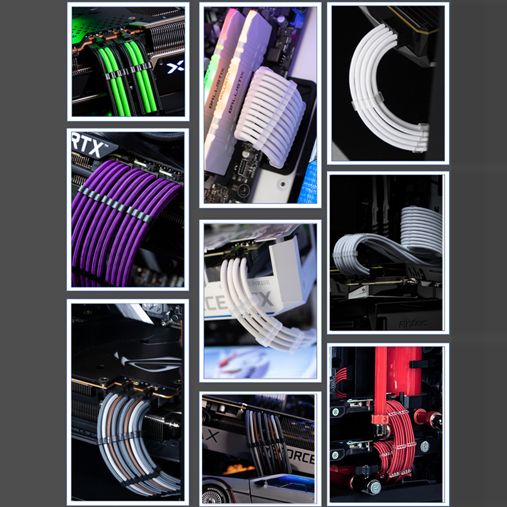 24Pcs/Set Cable Comb Clamp Cables Clip Organizer ATX 24Pin CPU 8Pin ...