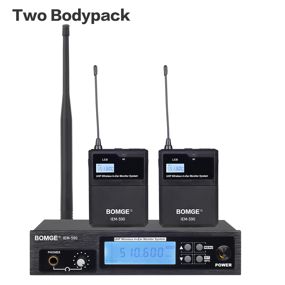 BOMGE Pro UHF Stereo audio wireless in-ear monitoring system 180Ft ...