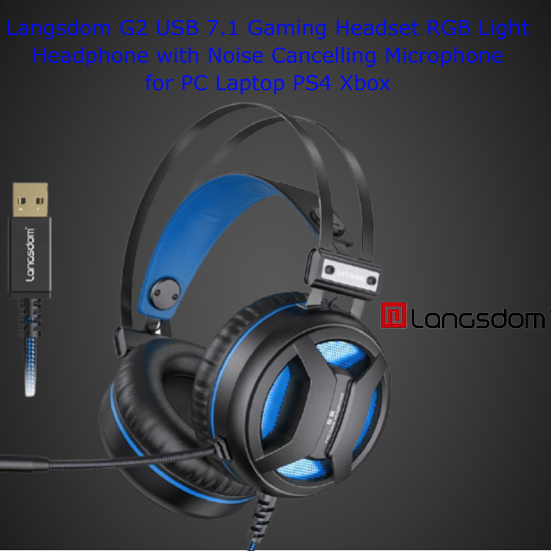 Langsdom G2 USB 7.1 Gaming Headset RGB Light Headphone with Noise ...
