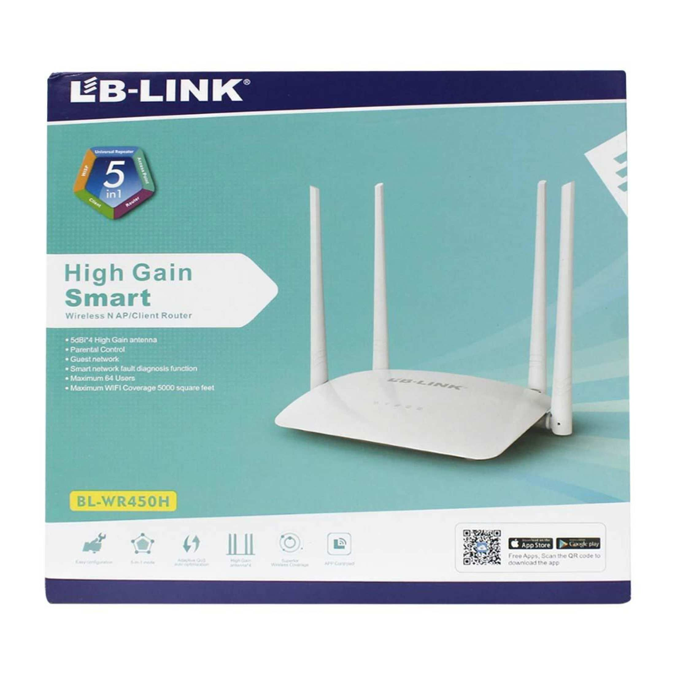 LB-Link 4 Antenna High Gain Router: WiFi Repeater, Client Router, High ...