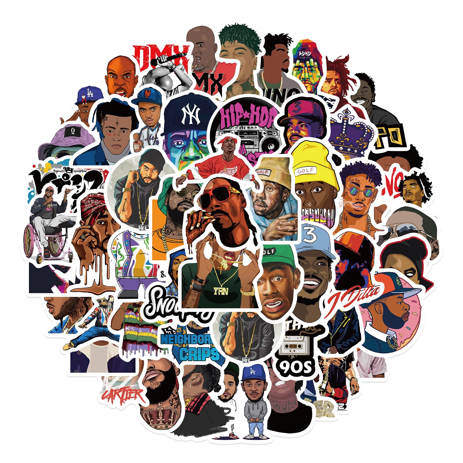 Artsy Home 25/50 Pcs Hip Hop Music Rapper Stickers for Laptops ...