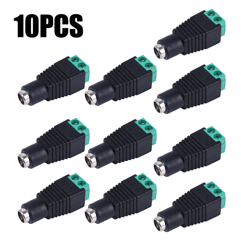 10Pcs Female/ Male DC Connectors 2.1x5.5mm Power Plug Adapter Jacks ...