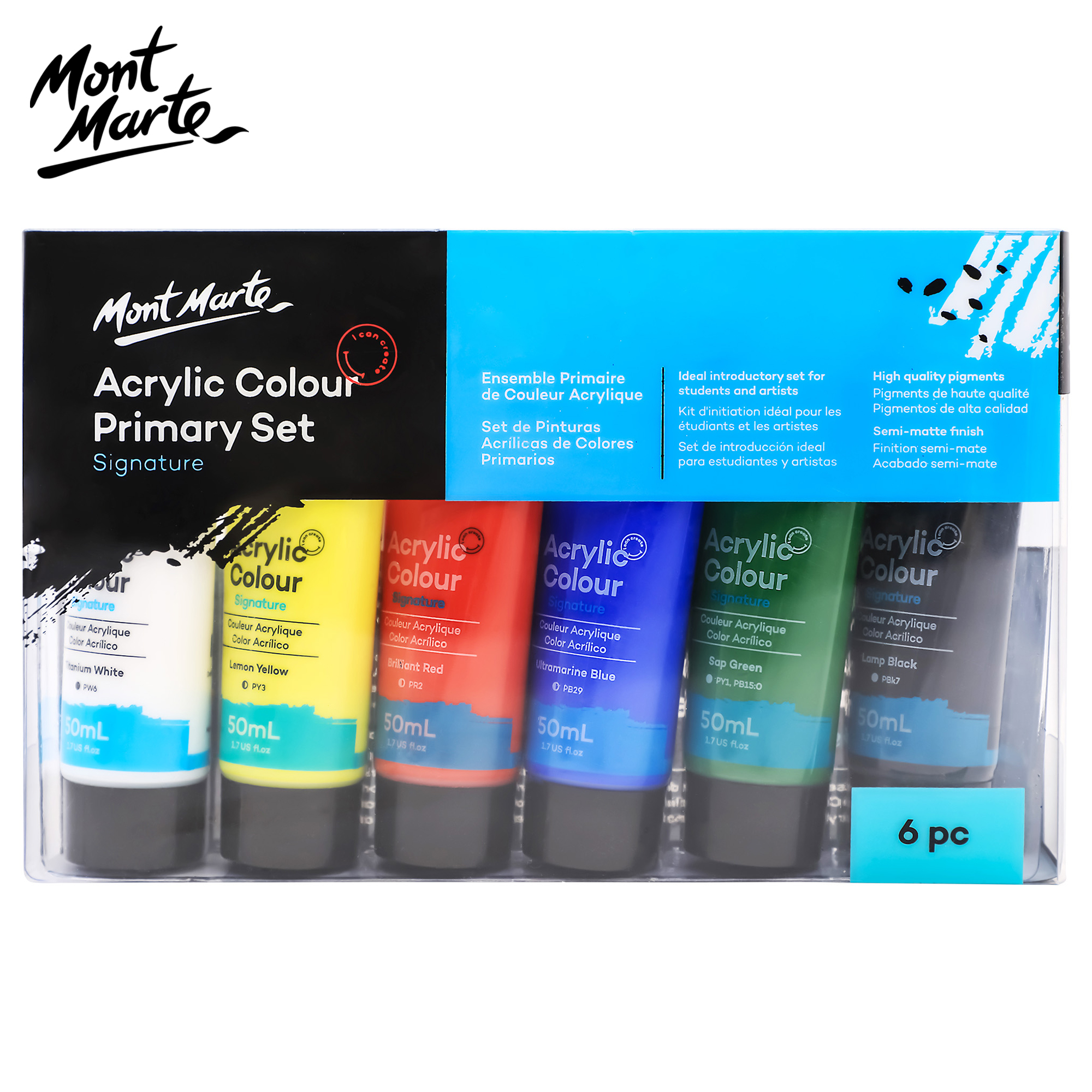 Mont Marte Acrylic Colour Paint Set 6pc x 50ml By KitabKalam | Daraz.com.np