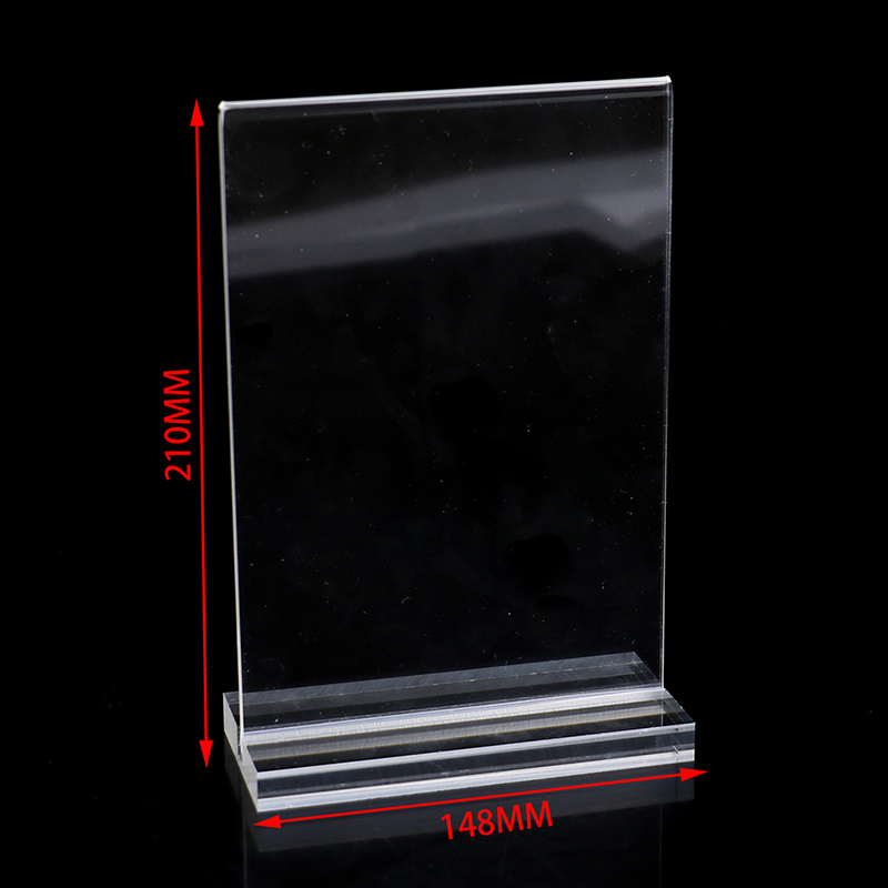 T shape Double Side Acrylic Sign Card Holder Display Stand Menu Paper ...