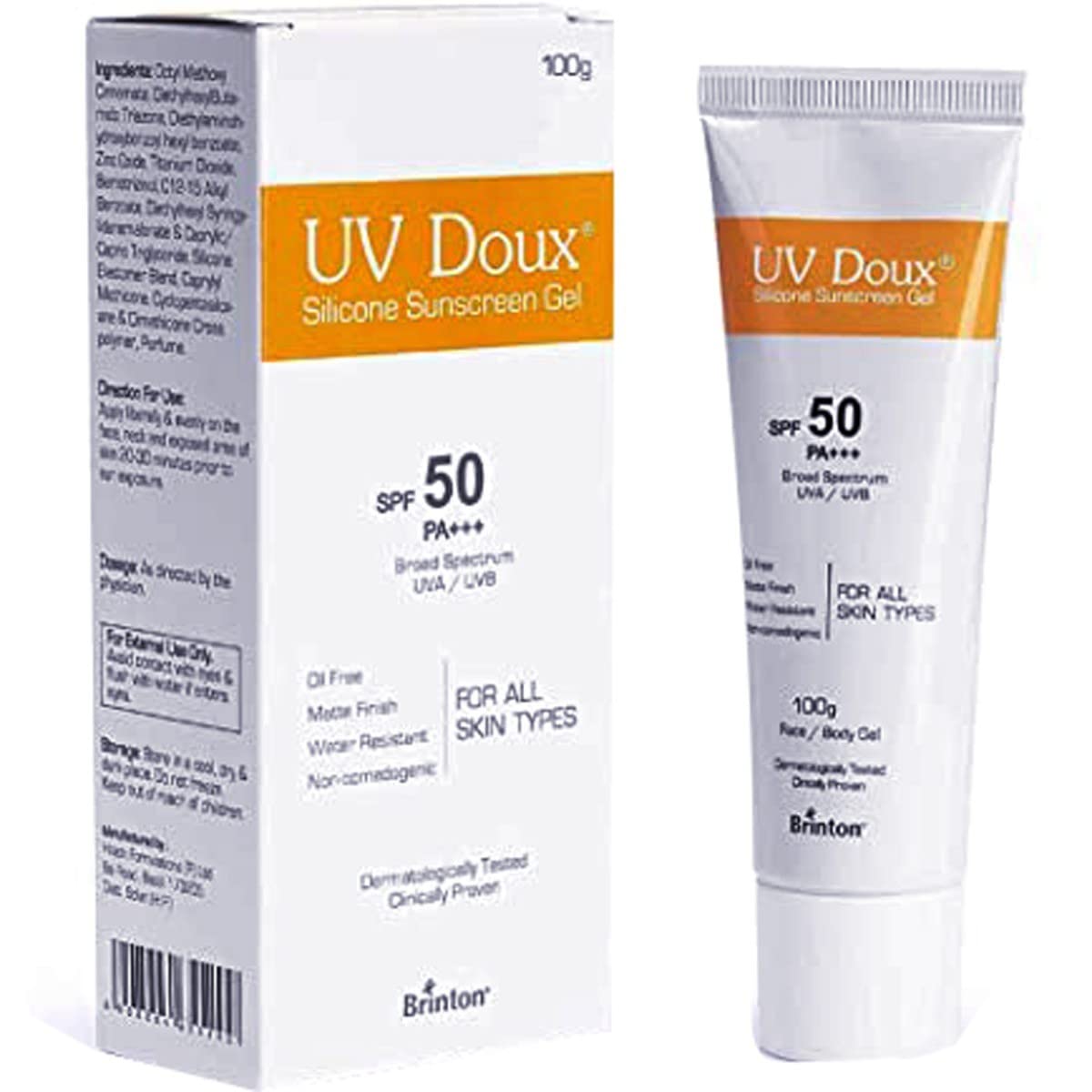 UV Doux Silicon Sunscreen Gel, SPF 50, PA+++, Brinton, 50gm | Daraz.com.np