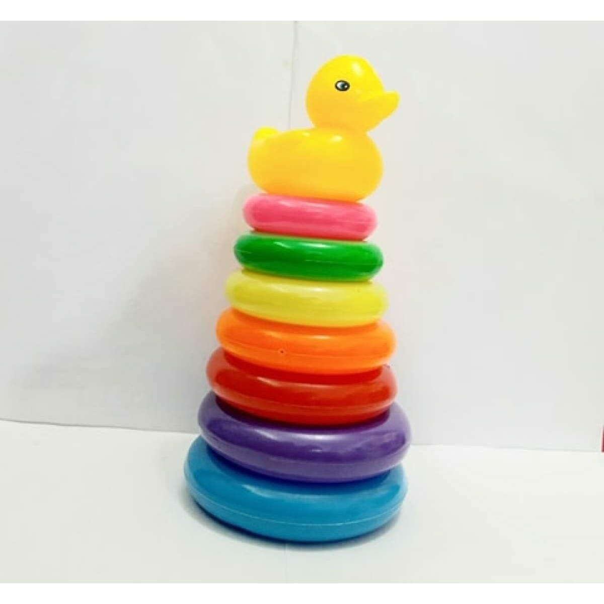 7 Colors Rings Baby Stacked Toy Sunny Music Colorful Rainbow Tower ...