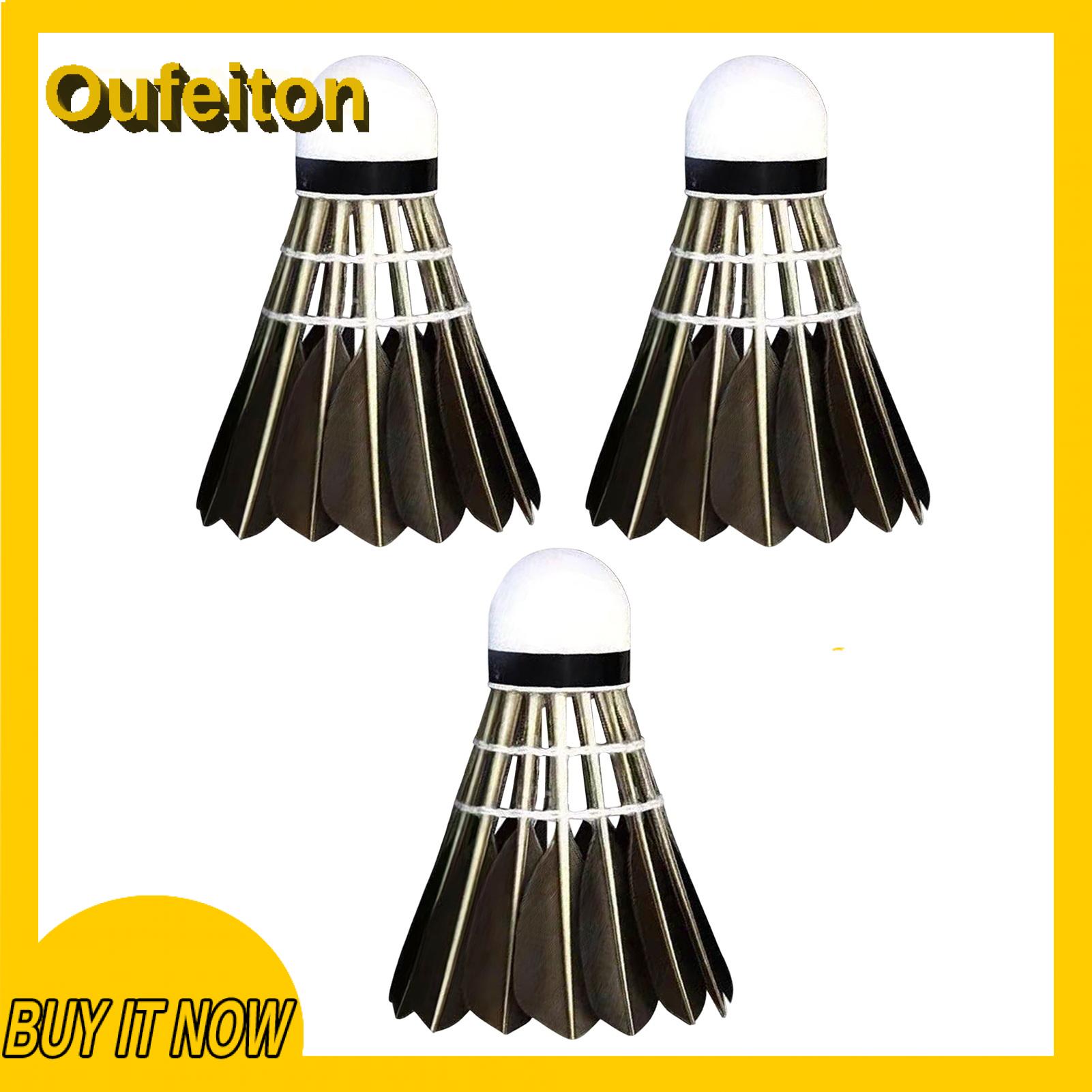 Oufeiton Premium Badminton Shuttlecock Premium Black Duck Feather ...