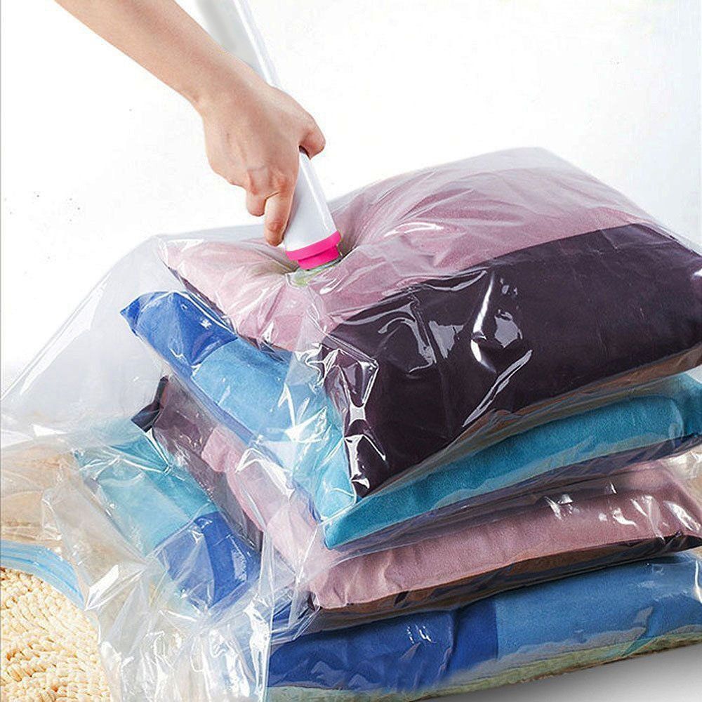 Reusable Vacuum Storage Zip lock Compression Sealer Bags For Travel ...