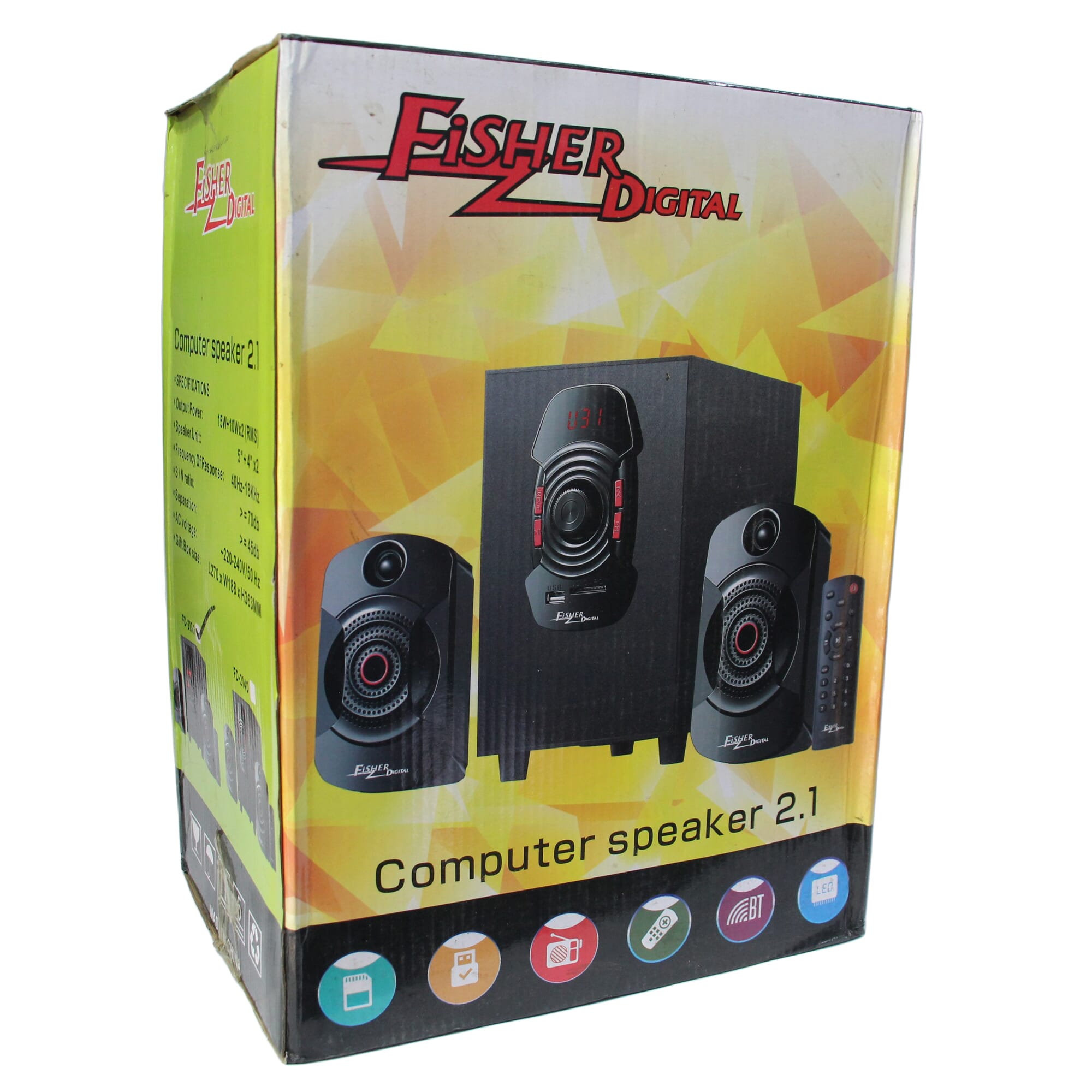 Fisher Digital Computer System Speaker 2.1, FD-2130 | Daraz.com.np