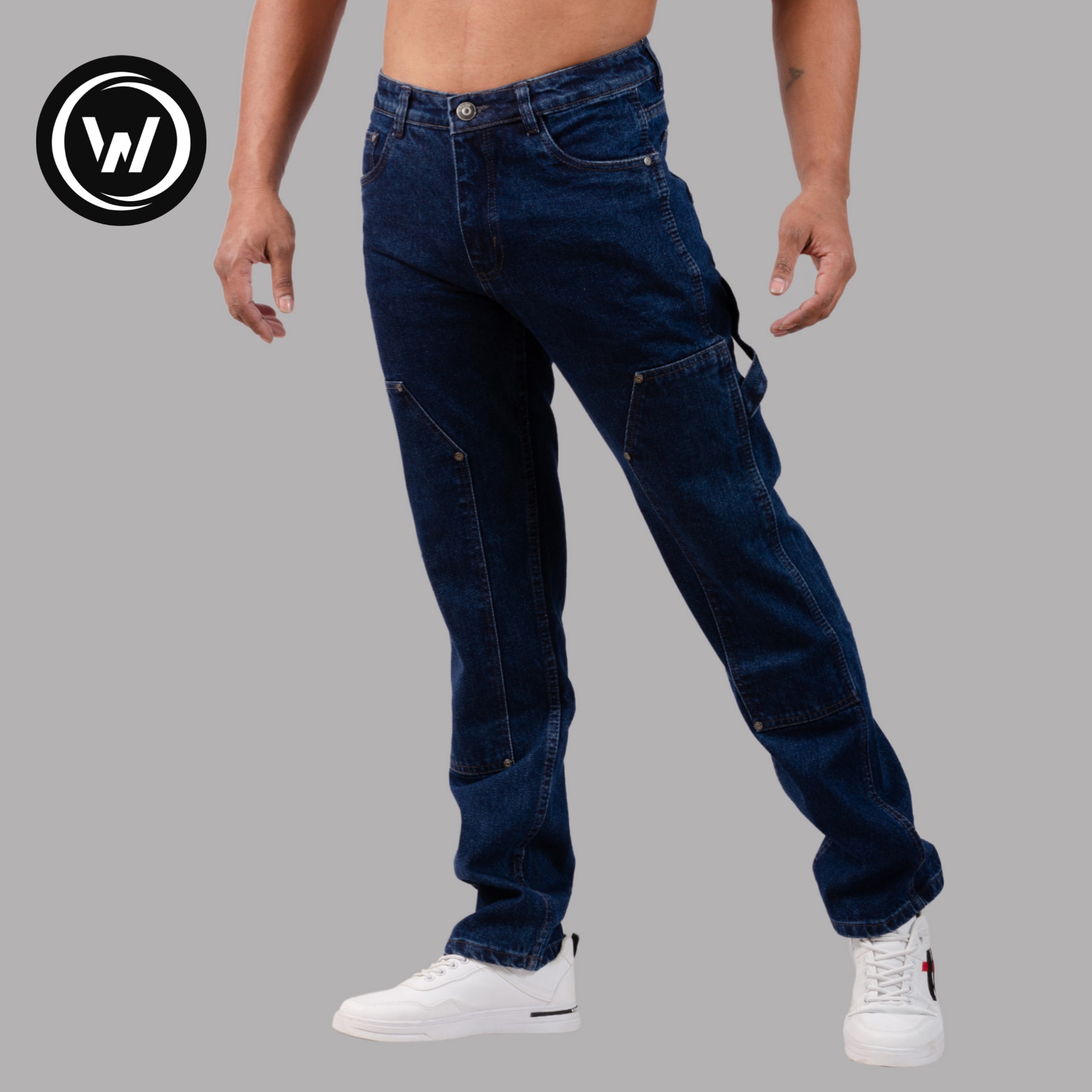 Wraon Dark Blue Solid Premium Carpenter Jeans Pant For Men - Fashion ...
