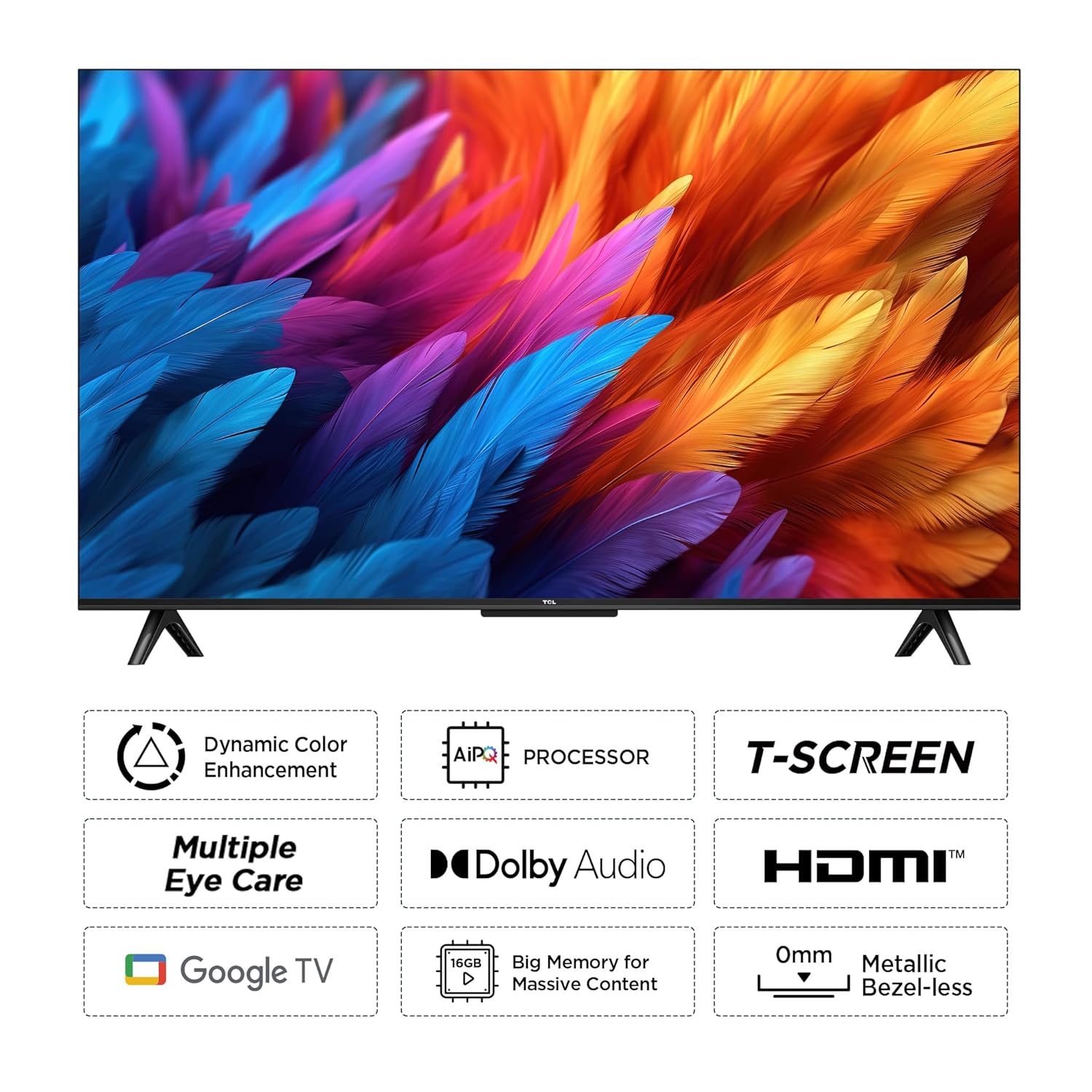TCL 108 cm (43 inches) Metallic Bezel-Less Series 4K Ultra HD Smart LED ...