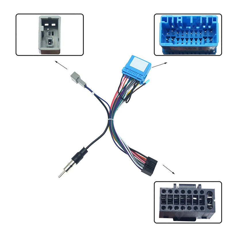 QUANBU 2X 16-Pin Car Android Stereo Wiring Harness Adapter for ...