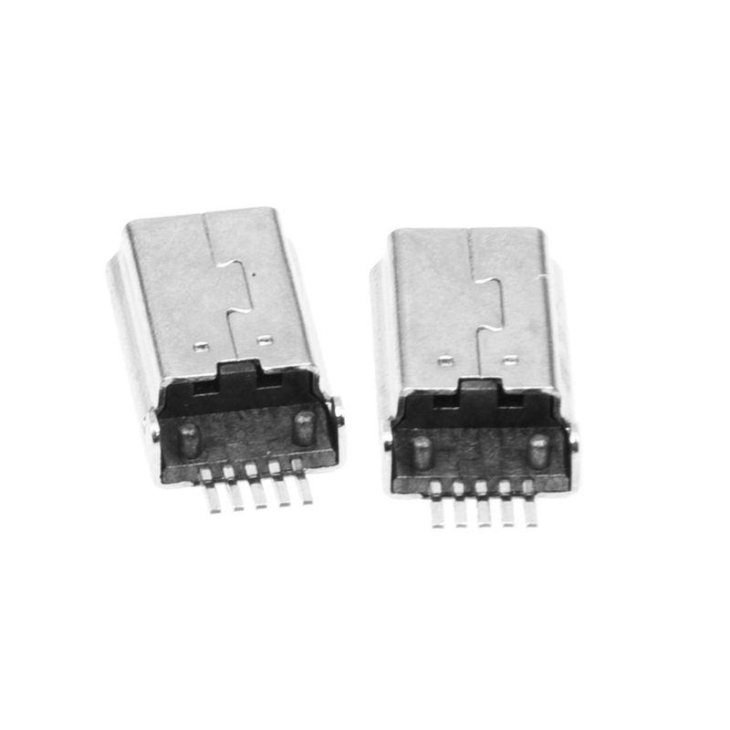 100 Pcs Mini USB Type B Plug Male 180 Degree 5-Pin SMD SMT Solder Jack ...