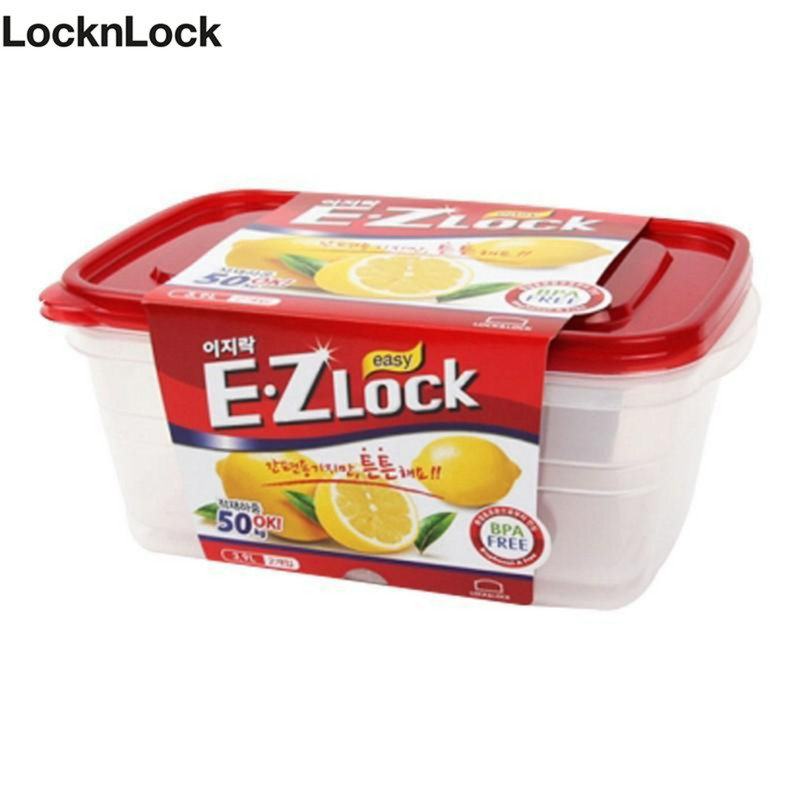 LocknLock New EZ-Lock Rectangular Container - 3.9L (2pc Set) | Daraz.com.np