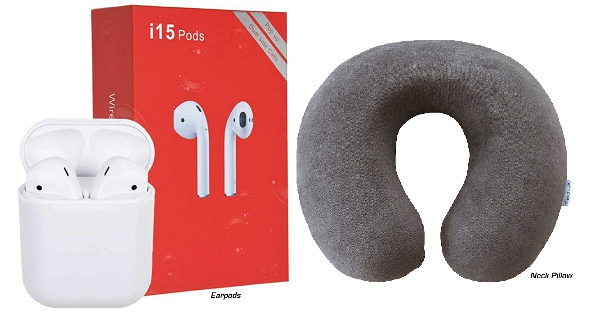Combo Pack Of Earpods And Neck Pillow | Daraz.com.np