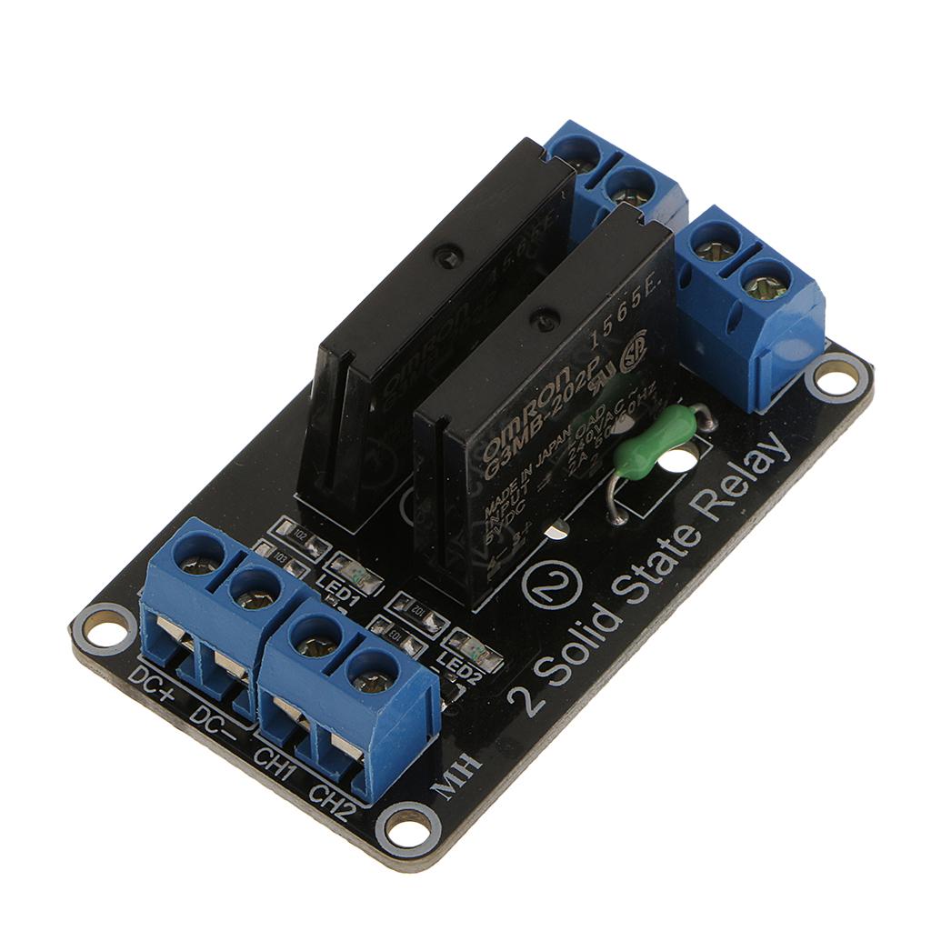 2 Low Current Dc Control Ac Solid State Relay Module Low Level Trigger ...