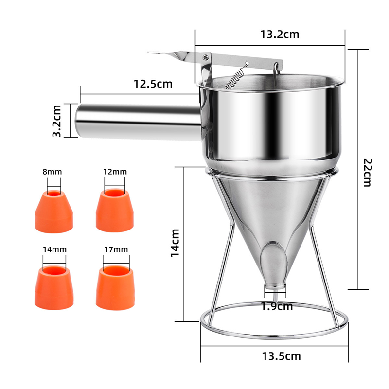 Pancake Batter Dispenser Multi- Stainless Steel Funnel Dispenser with ...