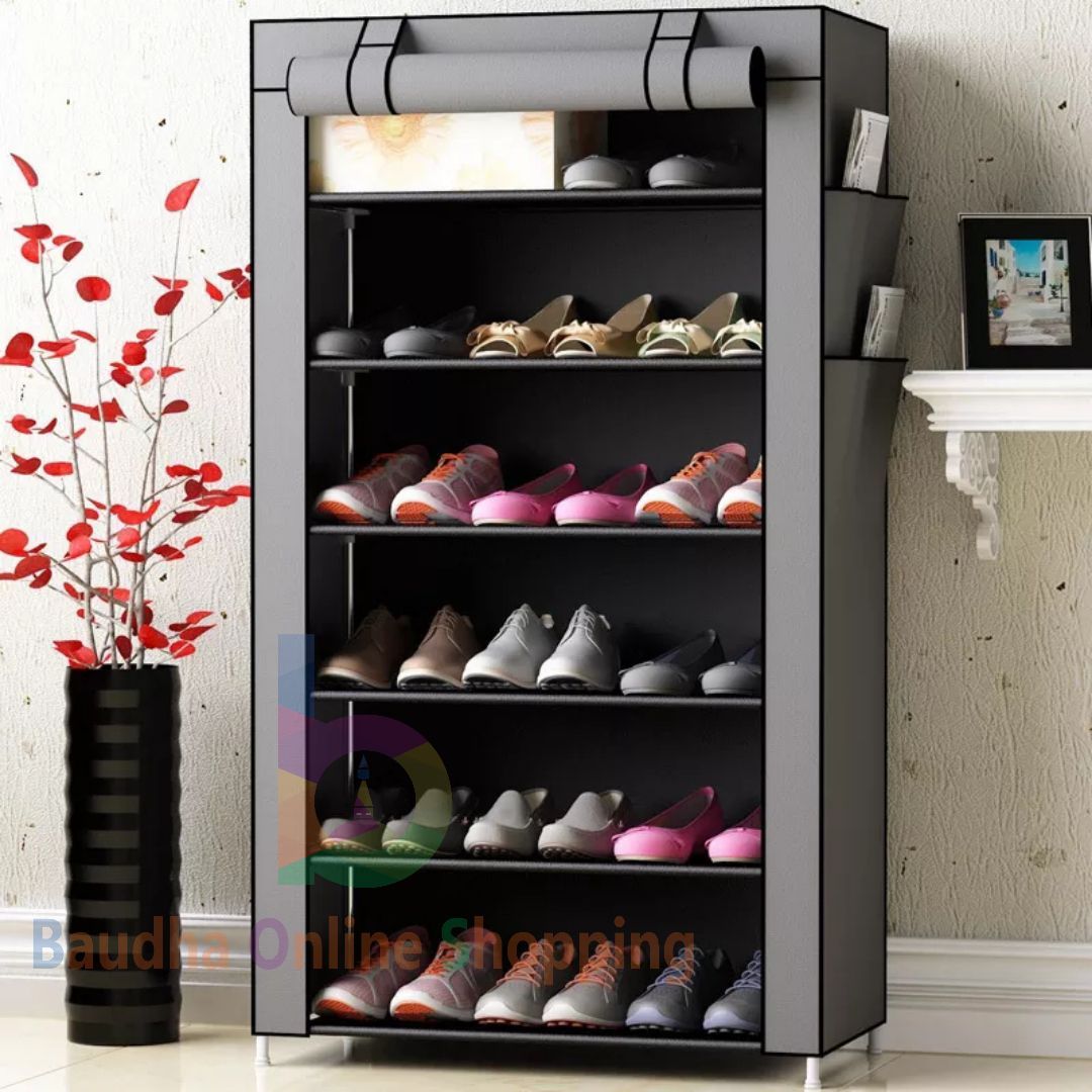 Shoe Cabinet 6 Layer Shoe Rack Organizer (With Cloth) | Daraz.com.np