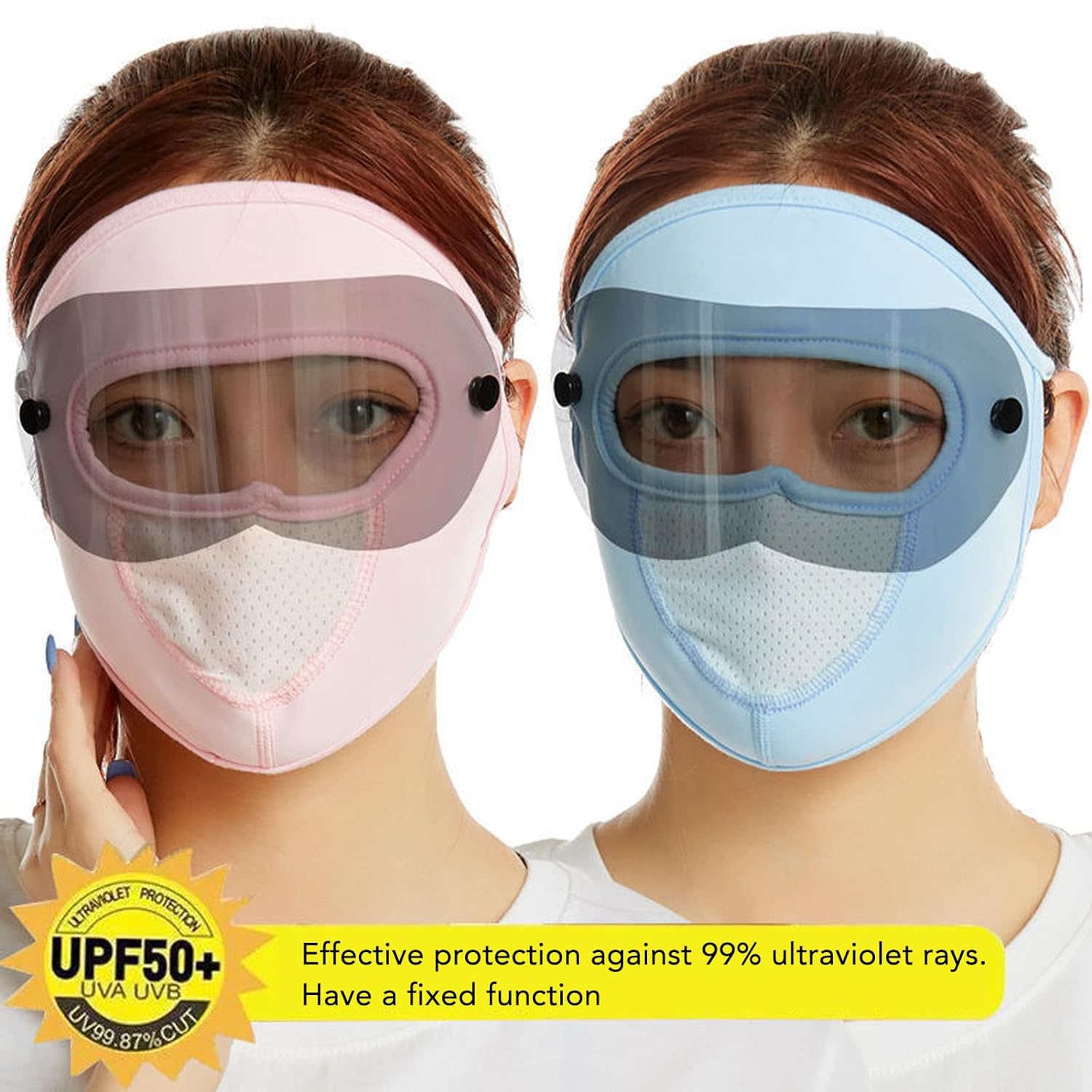Full Face Shield, Ice Silk Face Mask UV guardion Womens Sunscreen Face ...