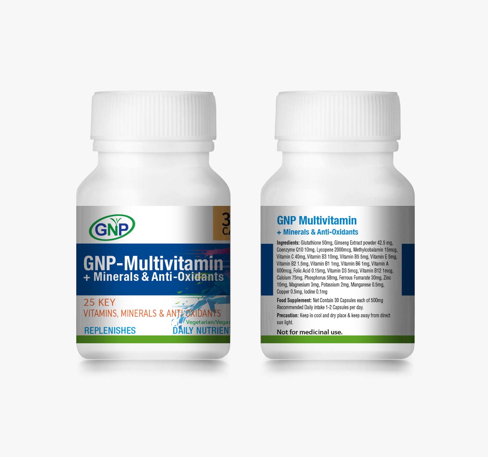 GNP Multivitamin for Energy Boost and Nutrient Support (30 Capsules ...