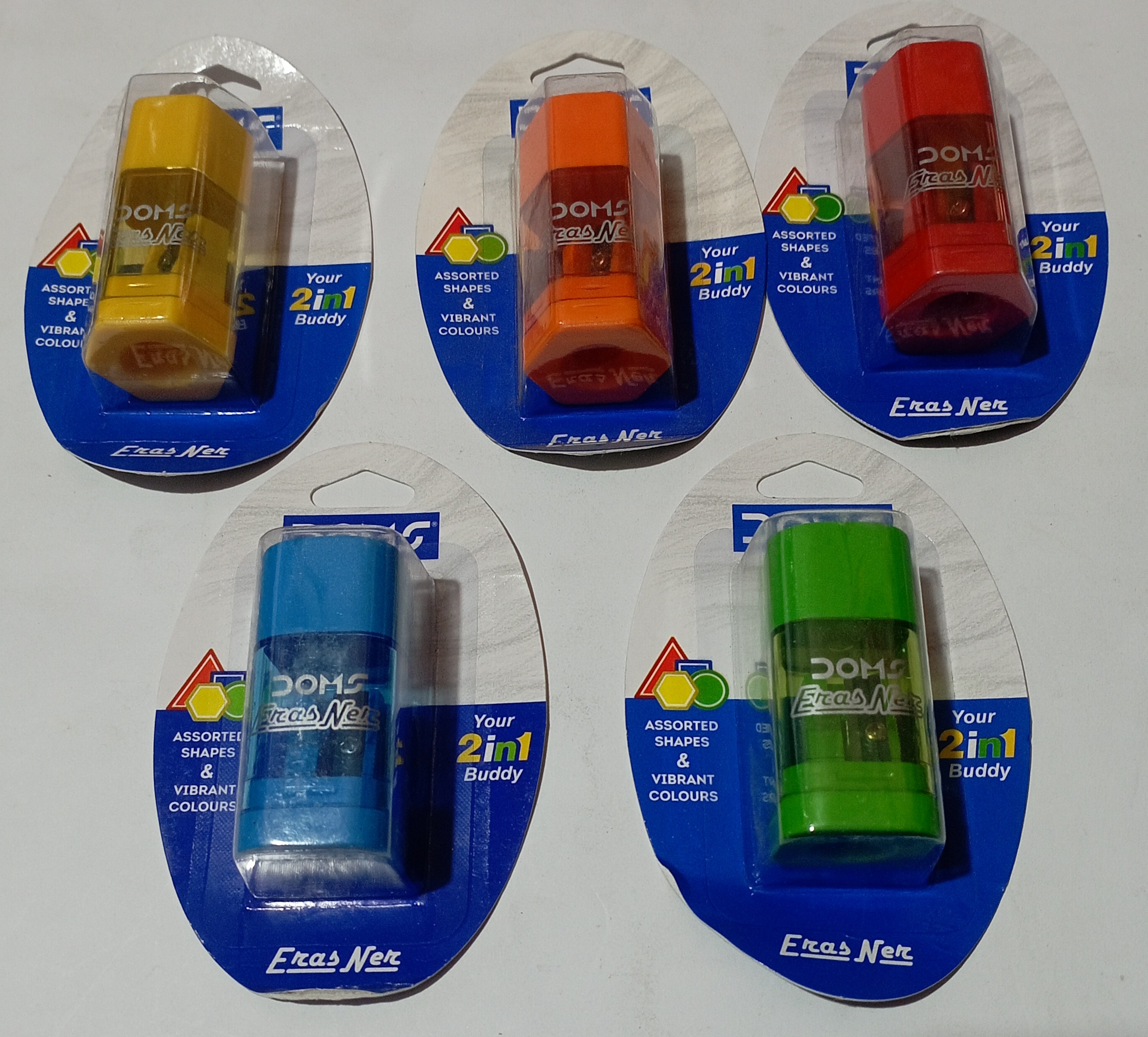 Doms Erasener 2 In 1 Eraser & Shapner Set of 3 | Daraz.com.np