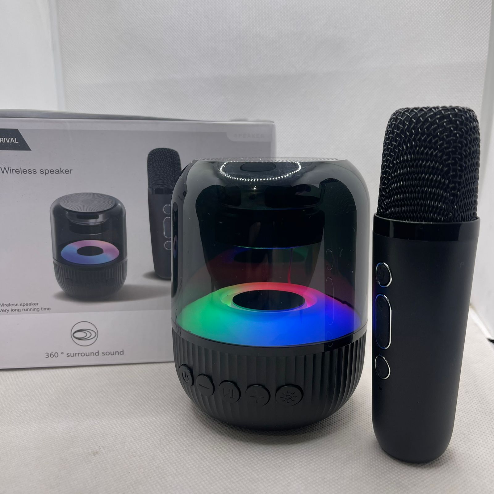 E6 Pro Wireless Speaker with MIC | Colorful RGB Show | Deep Bass Clear ...