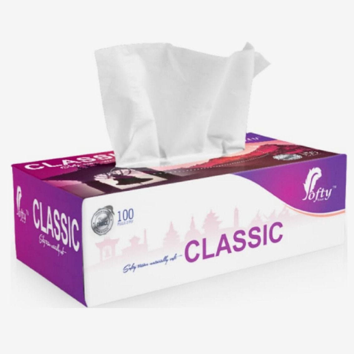 Softy Classic Facial Box Tissue 100 Pulls 200 Sheets - Pack Of 35 ...