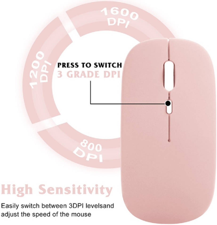 Wireless Rechargeable Dual Mode Slim Portable Mouse with RGB LED Light ...