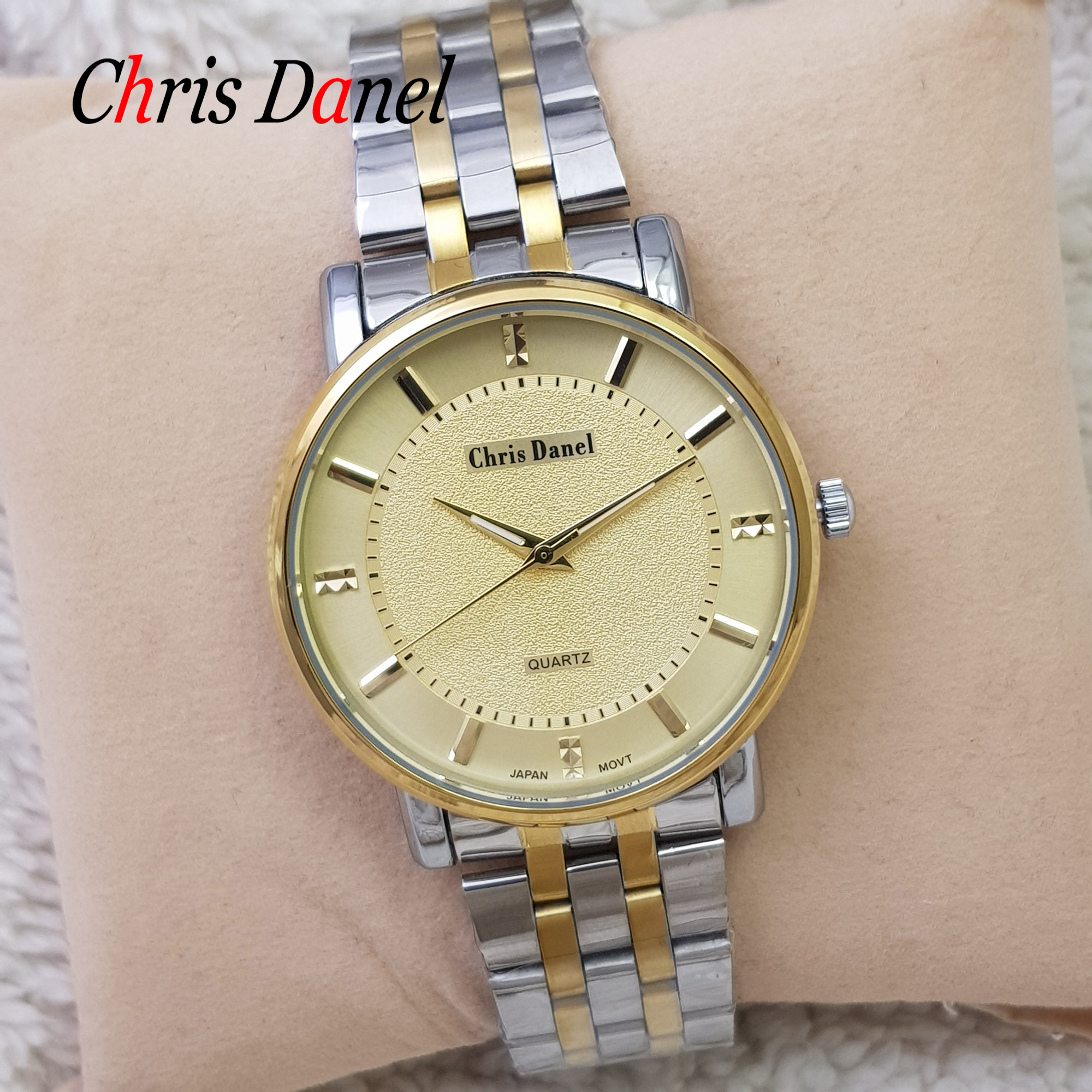 Chris Danel Luxury Men Casual Design Round Dial Quartz Stainless Steel ...