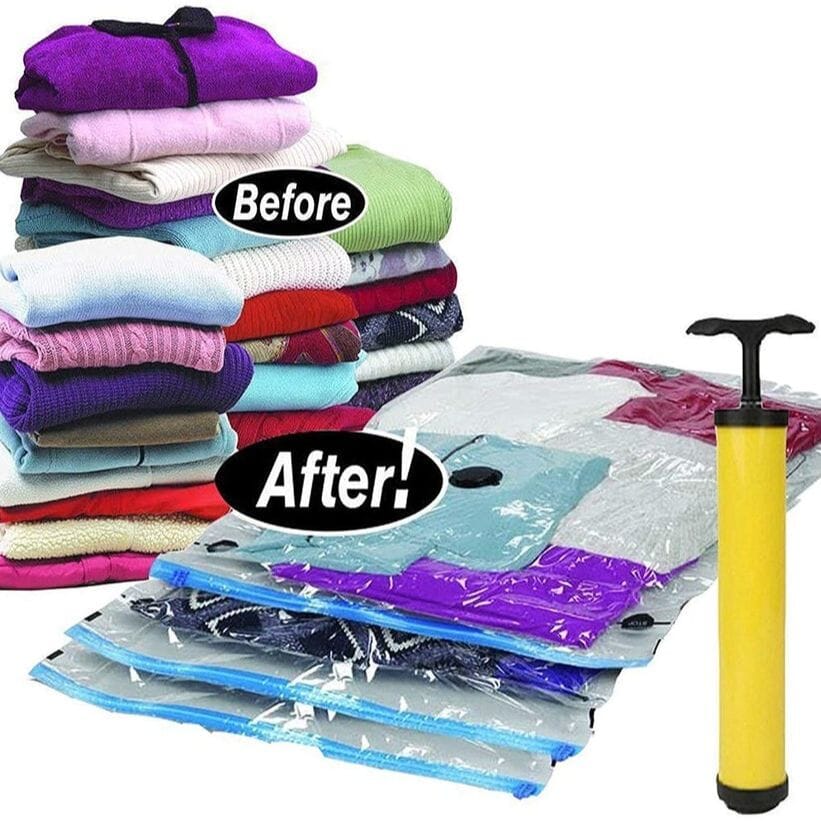 Smart Vacuum Storage Reusable (Free Pump) Seal Zip Lock Space Saver ...