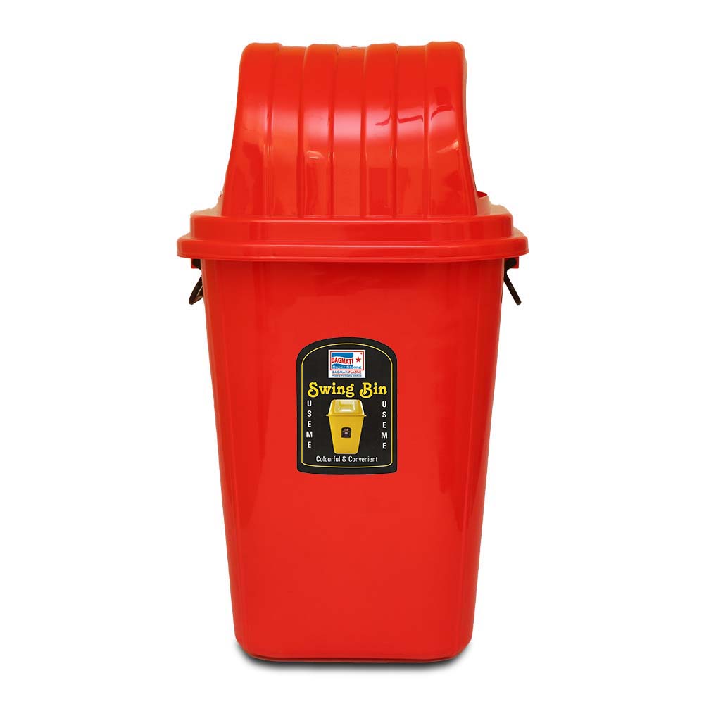 Plastic Square Dom Lid Garbage Waste Bin 70 Litre - Red | Daraz.com.np