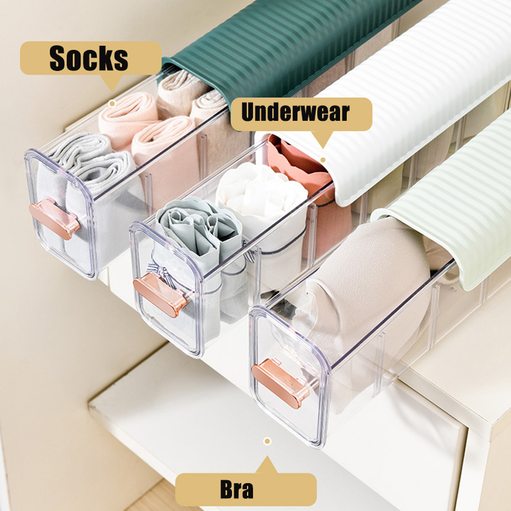Wall Mounted Transparent Storage Drawer Shocks Garments Holder Cabinet ...