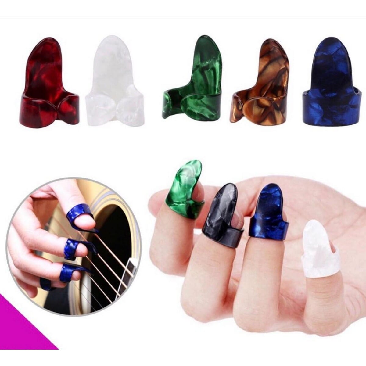 Pack Of 4 Finger Pick Set - (Multicolor) | Daraz.com.np