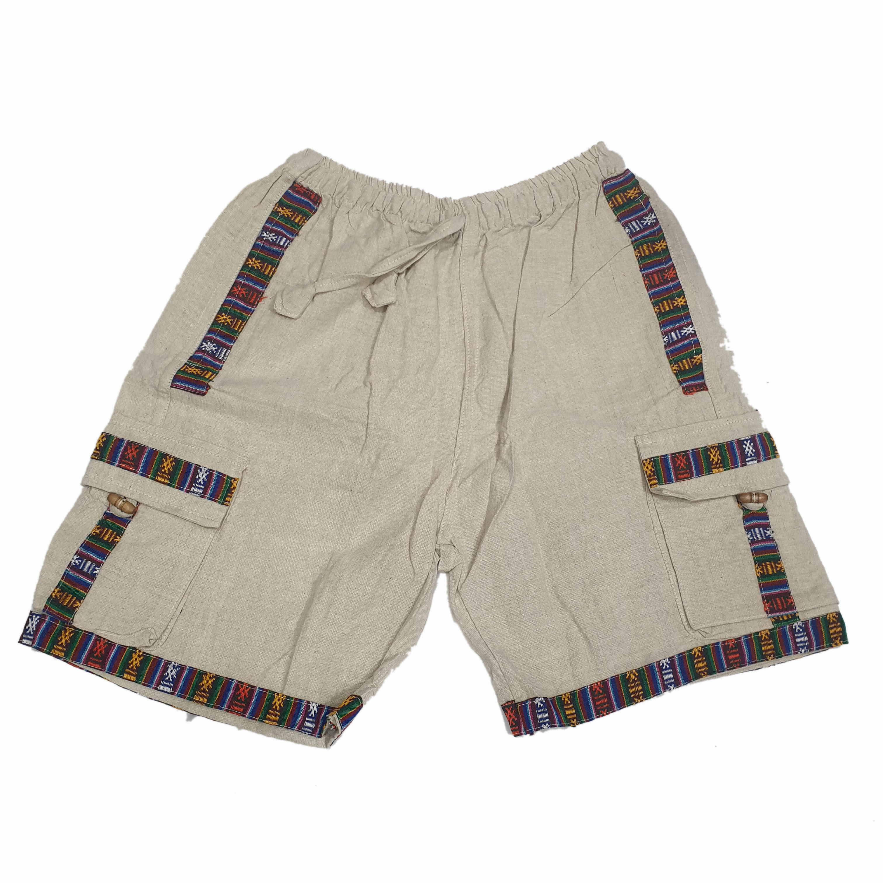 Cotton shorts in Box design for Men in Cream, Cotton half pant box, can ...