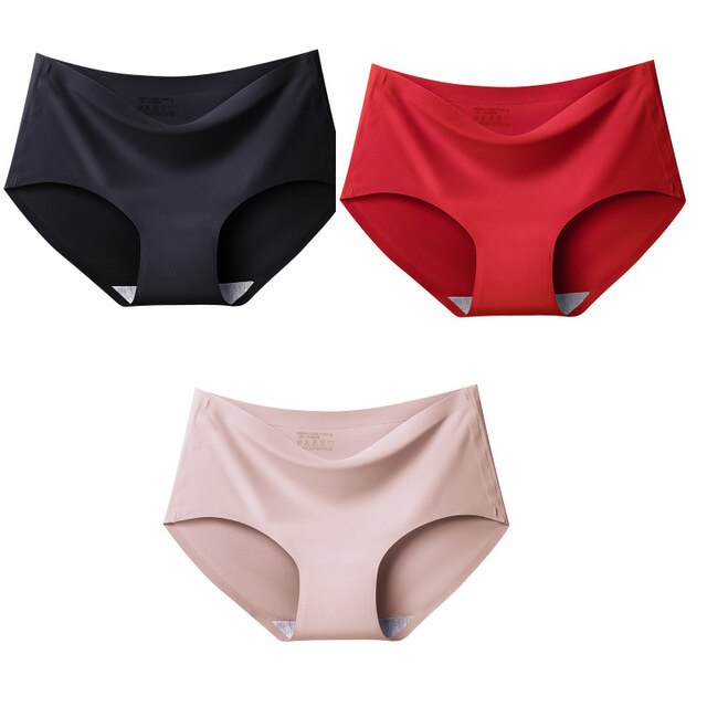 3Pcs/lot Seamless Panty Set Underwear Ice Slik Underwear For Women ...