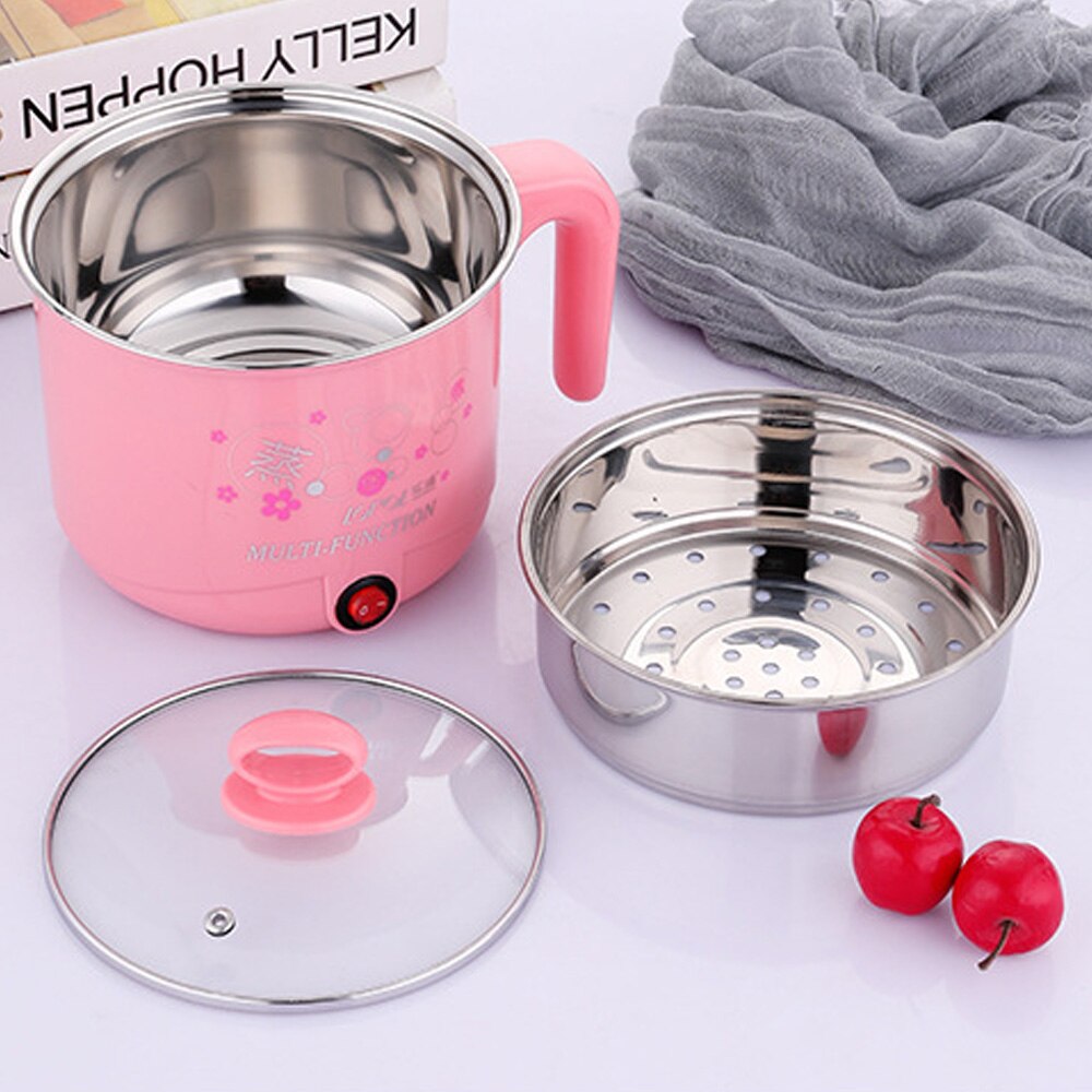 1.8L Non-Stick Mini Rice Cooker with Steamer & Frying Pan - Portable ...