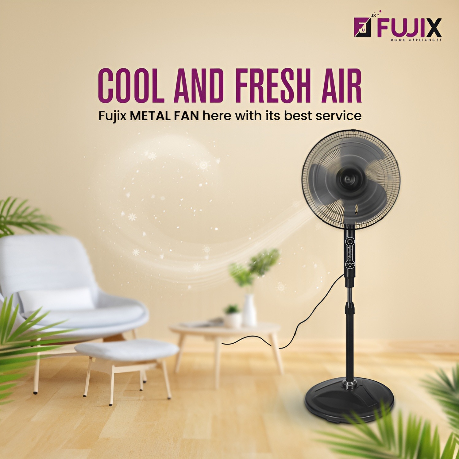Fujix Metal Stand Fan 16 Inch with Remote Control Black | Daraz.com.np