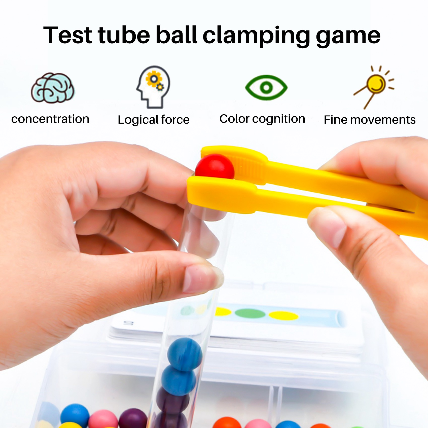 Clip Bead Game Ball Matching Toy Clip Beads Test Tube Toy Toddler ...