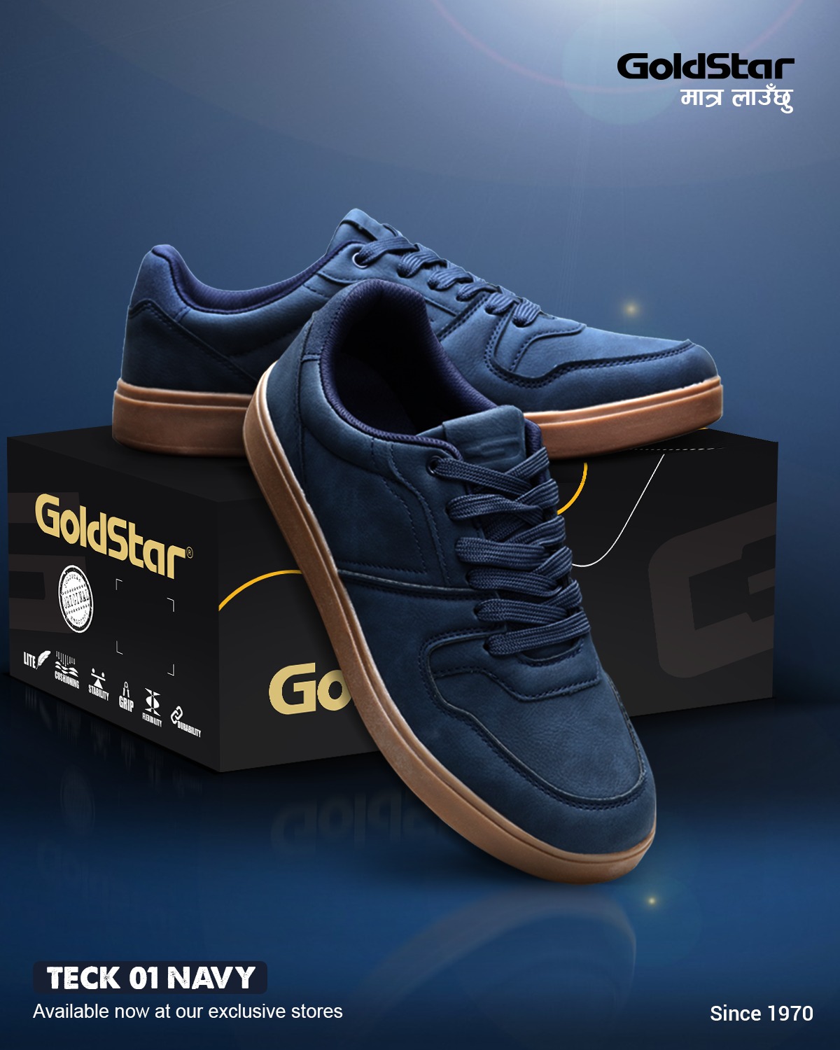 Goldstar Teck 01 Navy Snakers Shoes For Men | Daraz.com.np