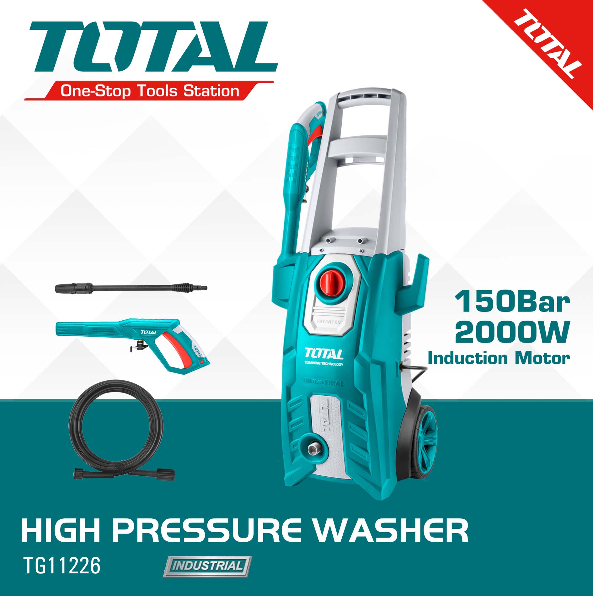 TOTAL High Pressure Washer (Induction Motor) TGT11226 | Daraz.com.np