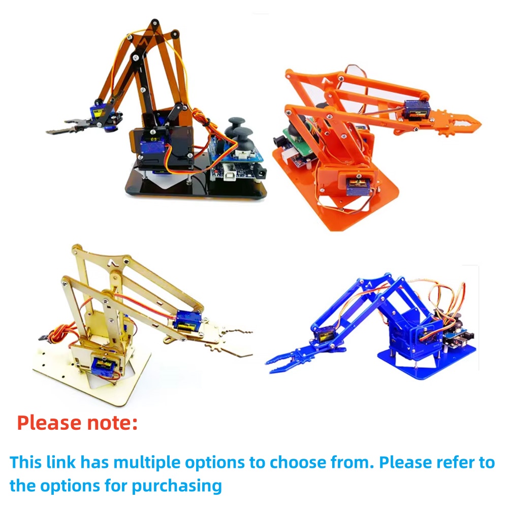 SG90 4 DOF Unassembly Acrylic Mechanical Arm Robot Manipulator Claw For ...
