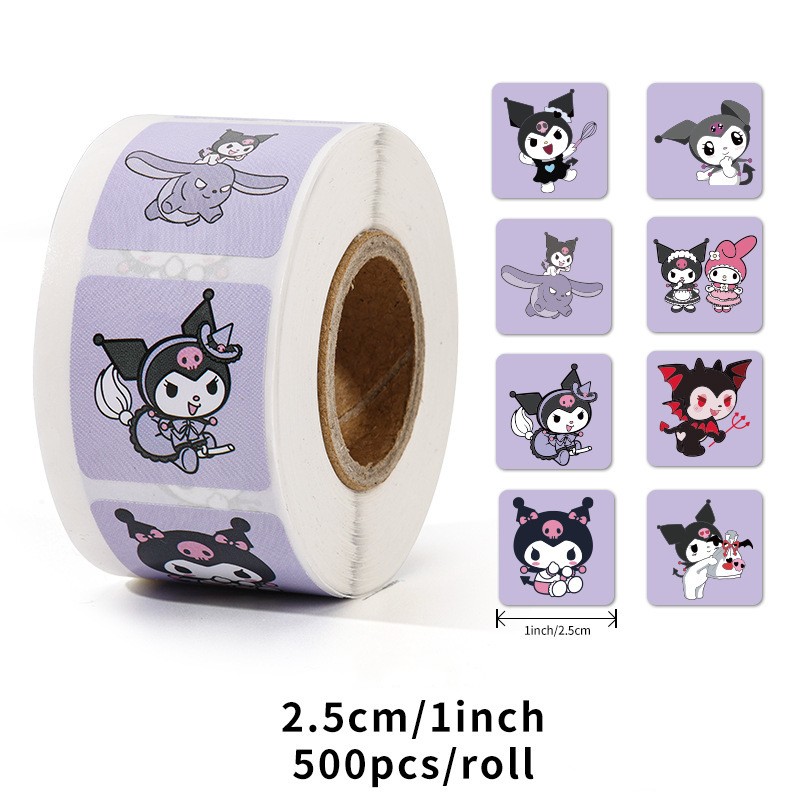 RHS Online 500PCS/Roll Cute Cartoon Stickers Coated Paper Sealing ...