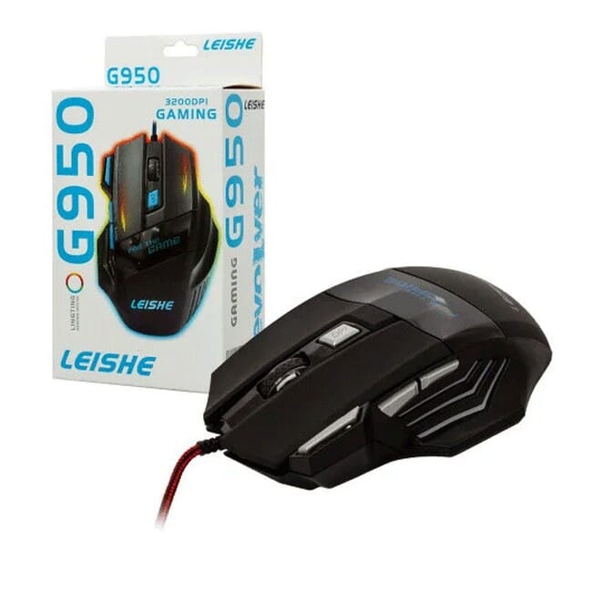 RGB Light Changing Gaming Mouse LEISHE G950 RGB Wired Gaming Mouse ...