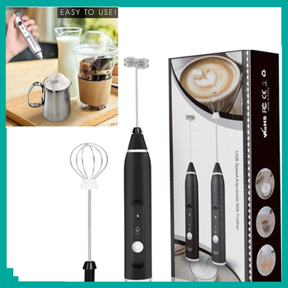 USB Electric Milk Frother - Stainless Steel Hand Blender for Coffee and ...