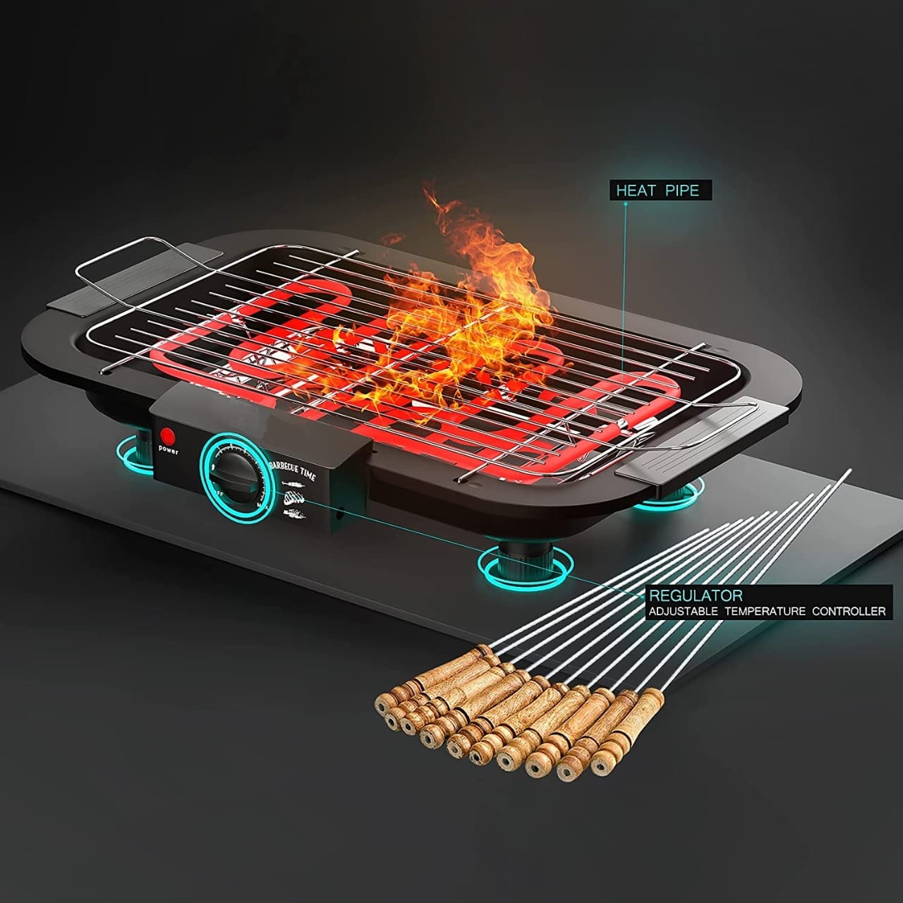 Electric Smokeless Portable Temperature Control Barbeque Grill Machine ...