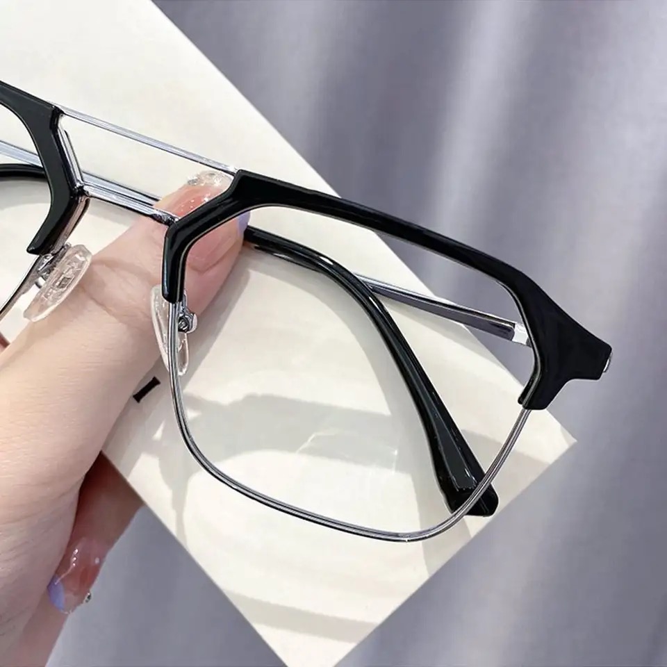 Unisex Blue Ray Cut Uv Protected Anti Scratch Eye Glass With Metal ...