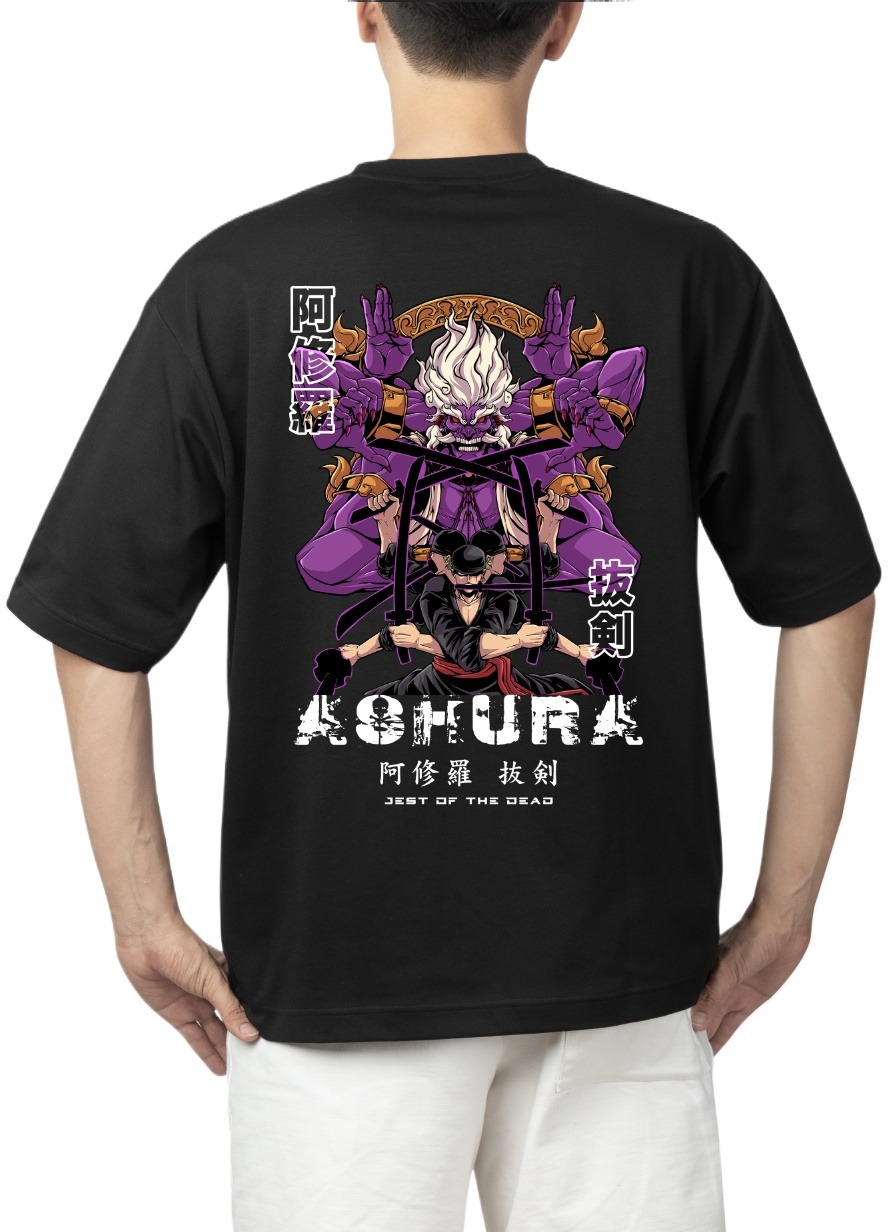 Ronin Merch Unisex Summer Cotton Tshirt Black Zoro Ashura Print | Daraz ...