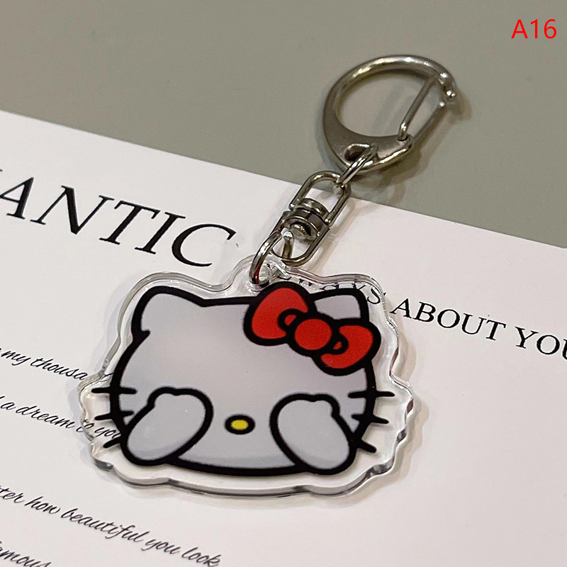 Hello Kitty Acrylic Keychain Bag Charms Sanrio Anime Figures Key Chain ...